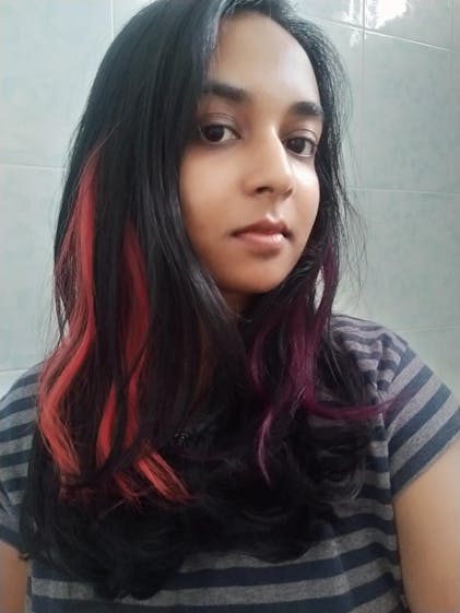 Brown Hair With Red Streaks