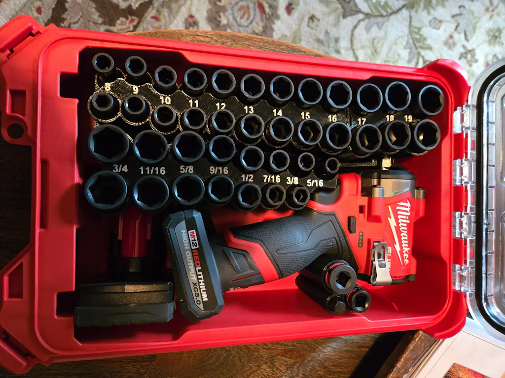 Packout Insert For Gen 2 M12 Stubby 3/8" Impact Wrench + 43-piece Impa ...