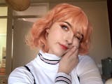 Short Wavy Peach Pink Cosplay Wig CM197 – CosplayBuzz