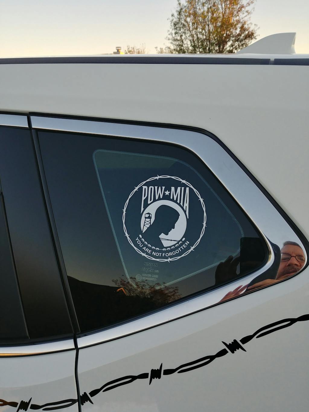 Pow Mia Round Barbed Wire Window Decal Sticker | Custom Made In the USA ...