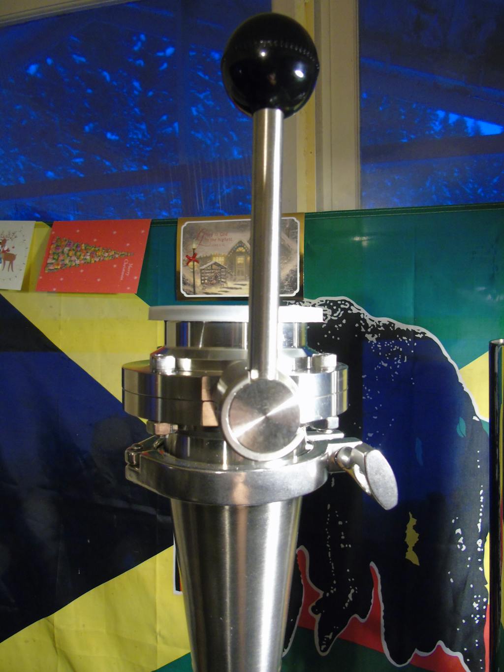 3" Bore Sanitary Butterfly Valve with 3" Tri Clamp Fittings and Pull H ...