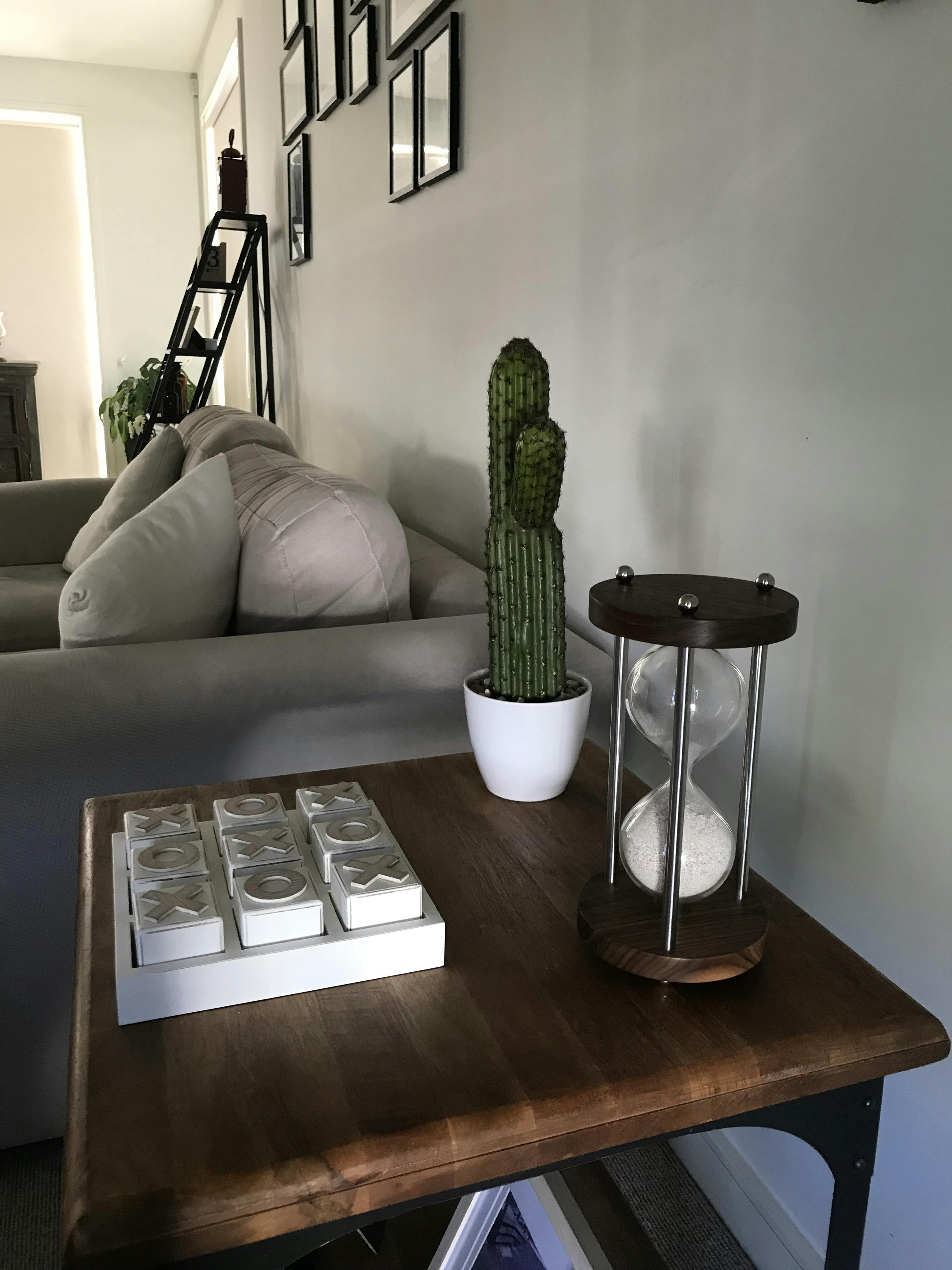 Solid Walnut Hourglass Urn With Metal Spindles Justhourglasses