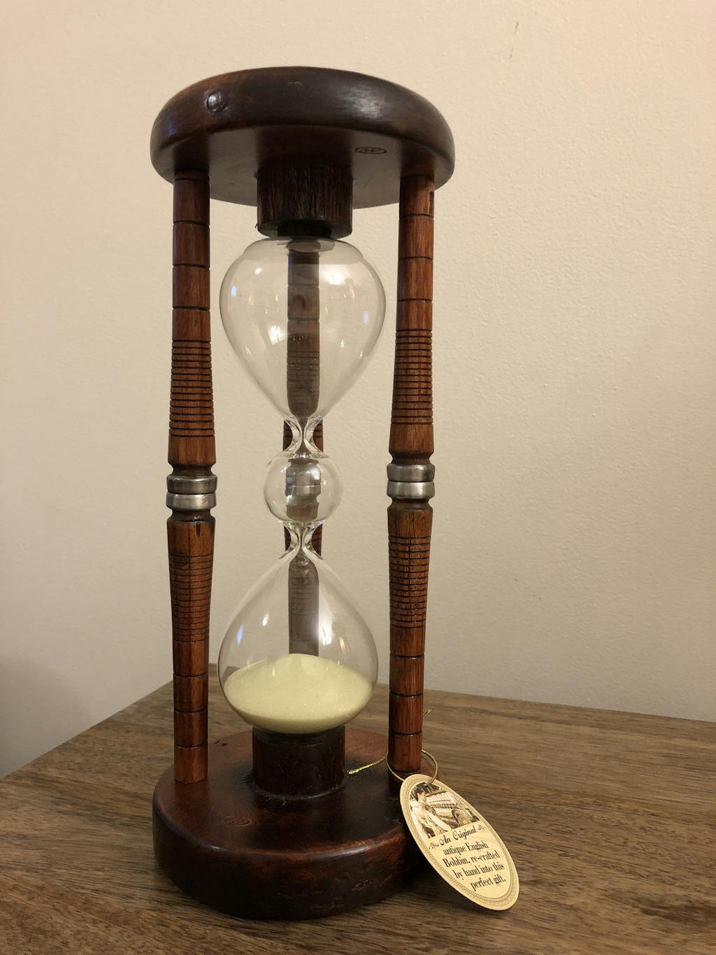 Three Tier Five Minute Antique Wood Sand Timer – JustHourglasses