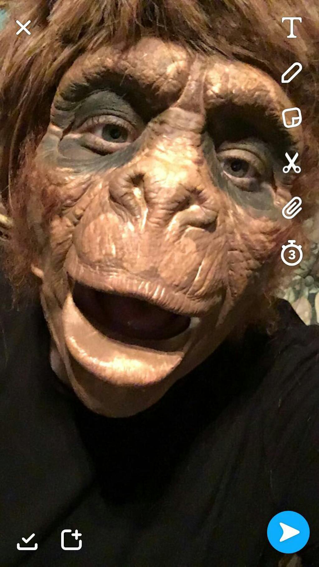 Ape Man mask prosthetic by Woochie | MostlyDead.com