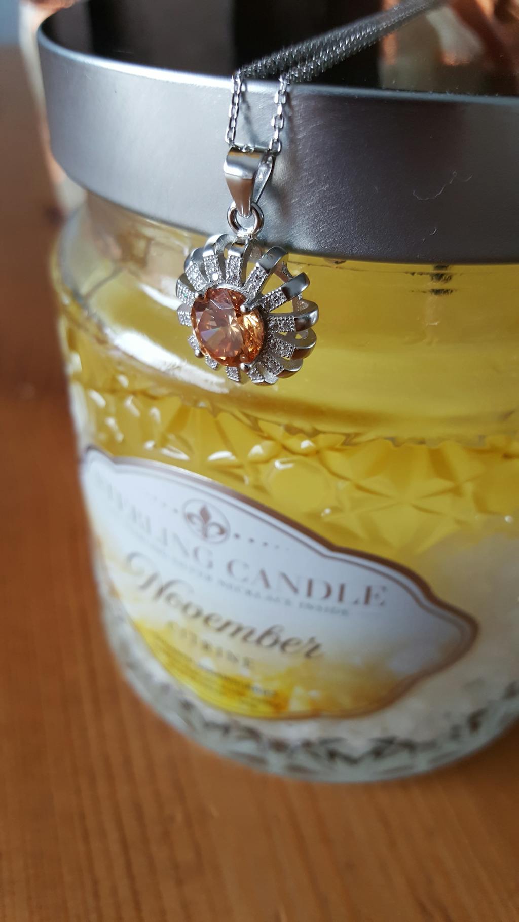 November Birthstone Necklace Candle – Sterling Candle