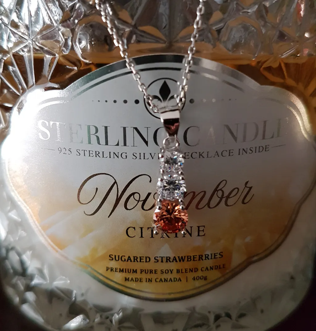 November Birthstone Necklace Candle – Sterling Candle
