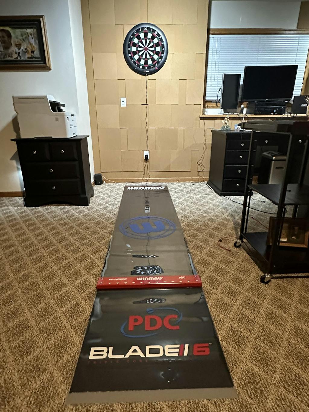 Winmau Clear Zone PVC Dart Mat With Integrated Oche