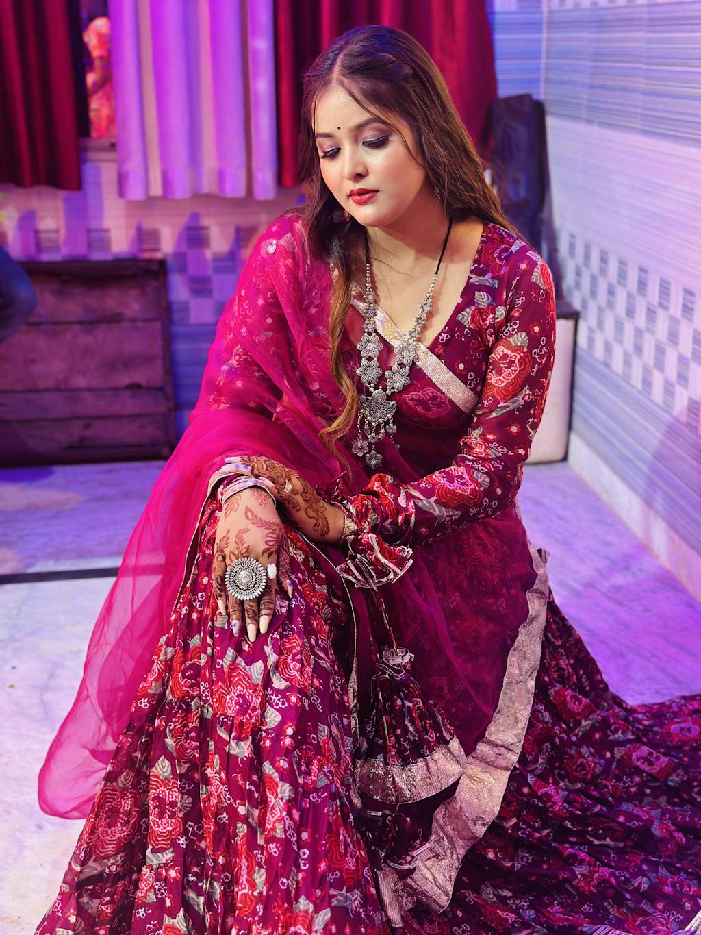 Buy Inina Chanderi Lehenga Set online in India at Best Price | Aachho