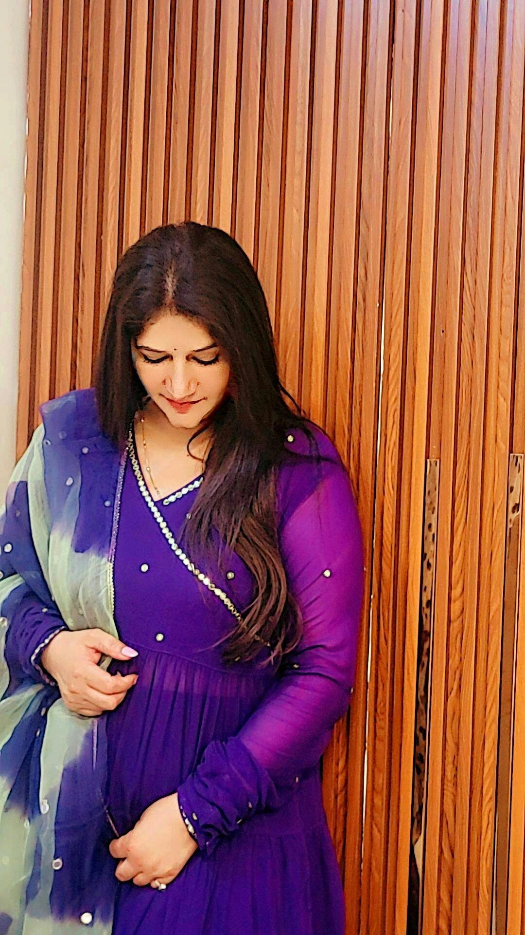 Shop Mystic Mirage Purple Mirror Work Georgette Suit Set for Women Online in India at Aachho