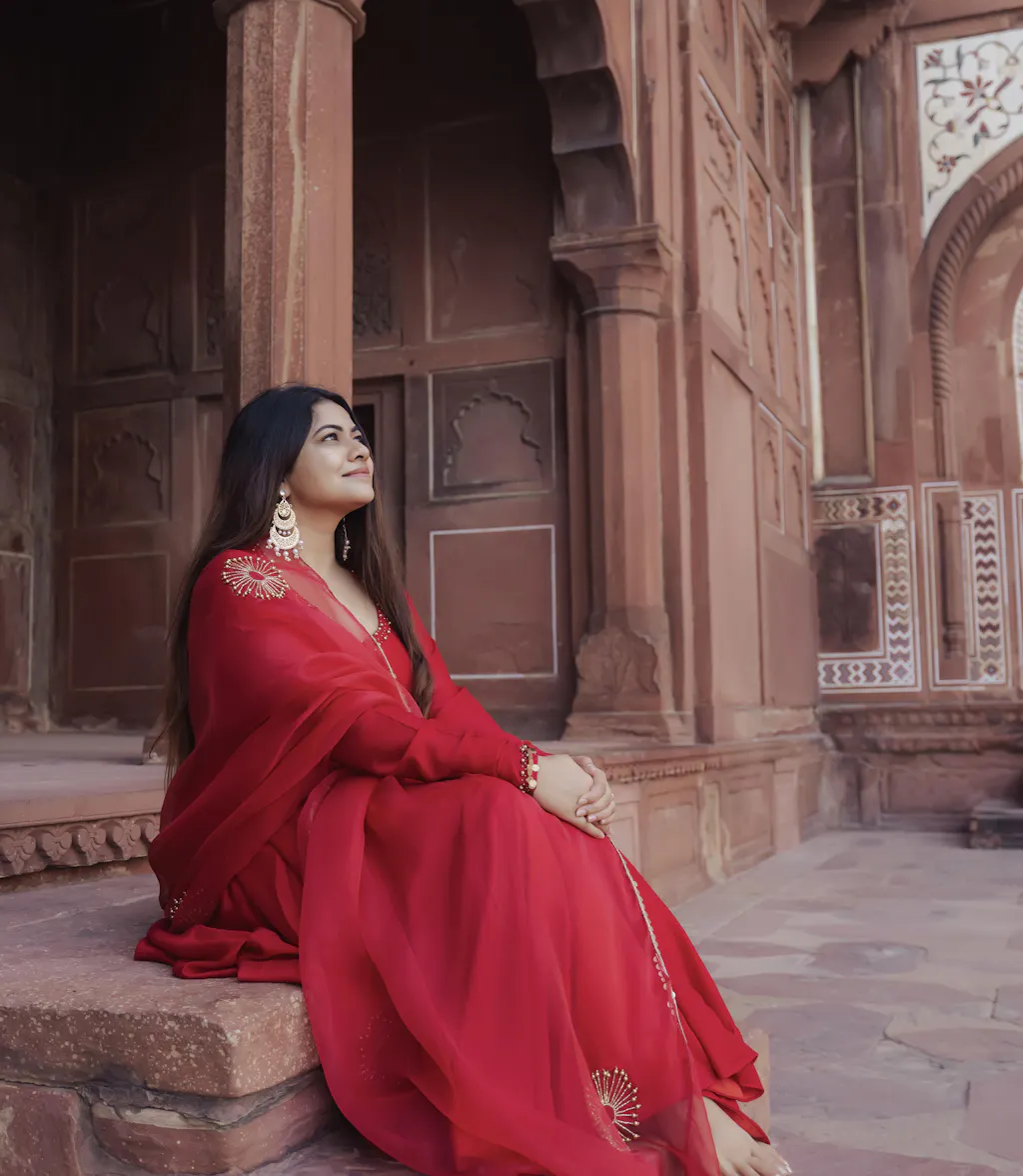 Shop Marya Red Embroidered Anokha Suit Set for Women Online in India at ...