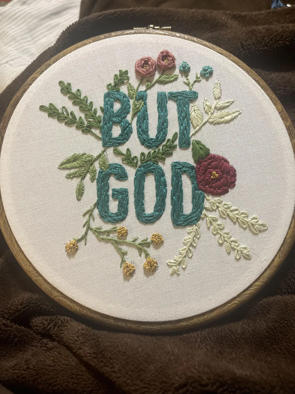 “But God” Embroidery Digital Download | Abide Embroidery Co.