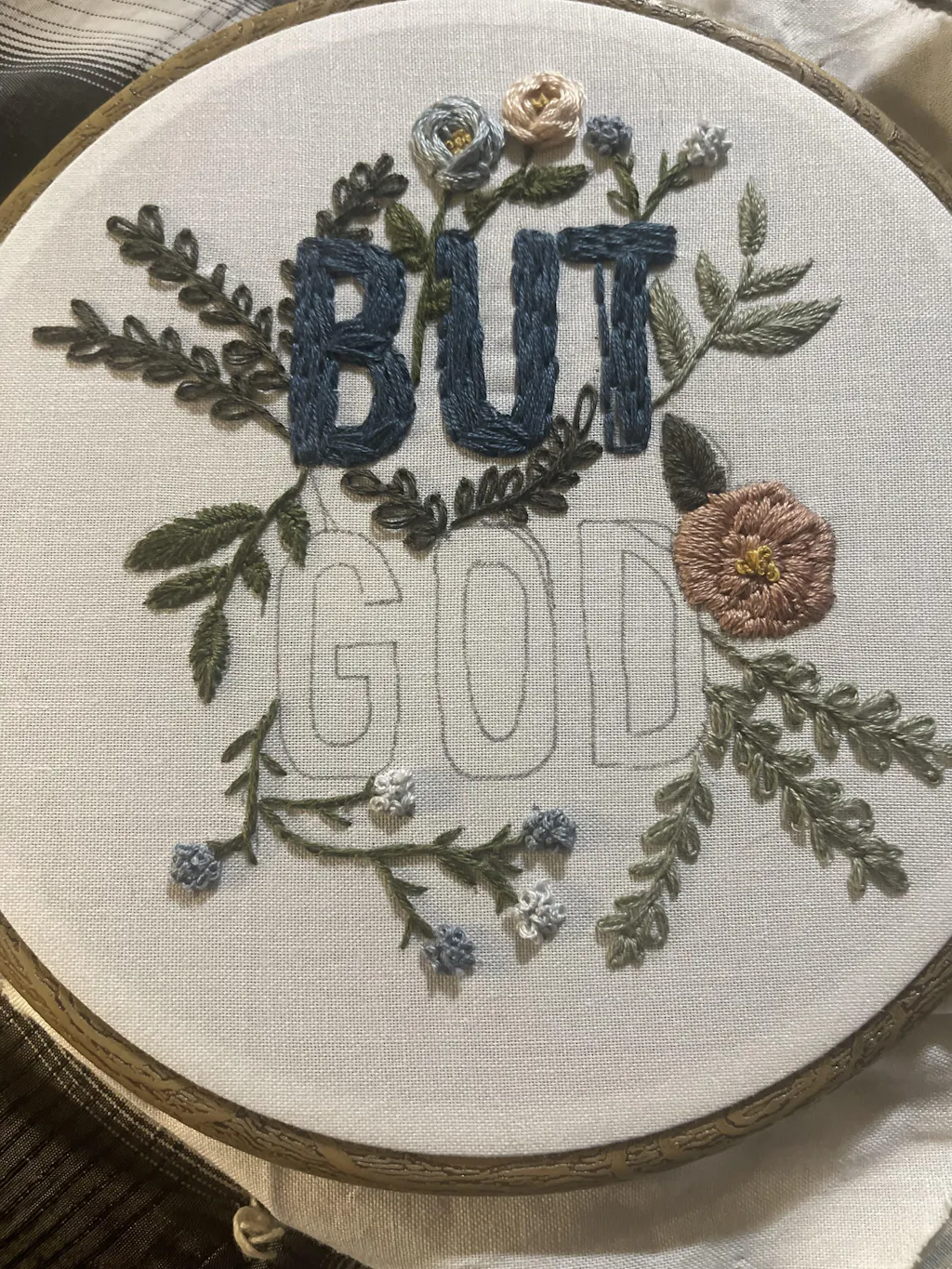 “But God” Embroidery Digital Download | Abide Embroidery Co.