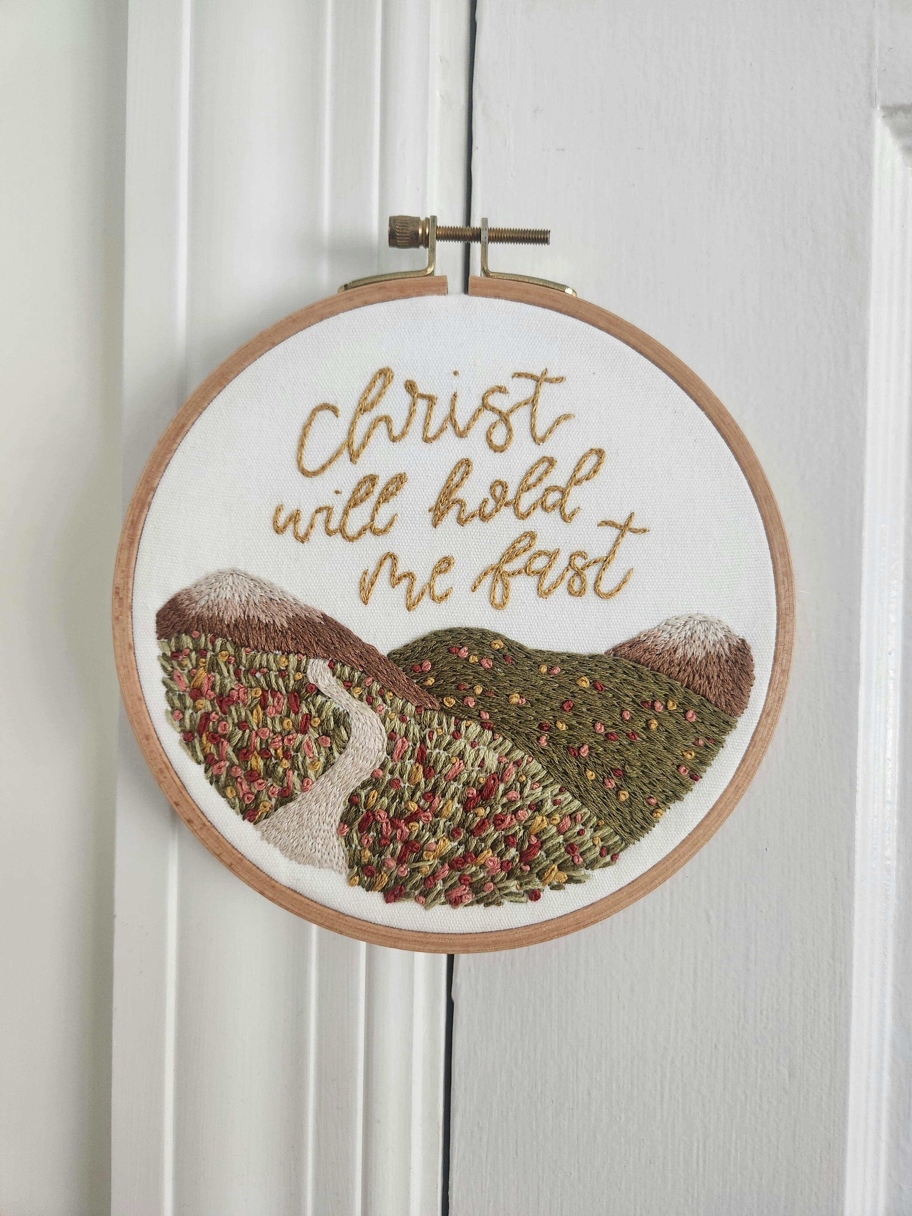 “Christ Will Hold Me Fast” Embroidery Kit | Abide Embroidery Co.