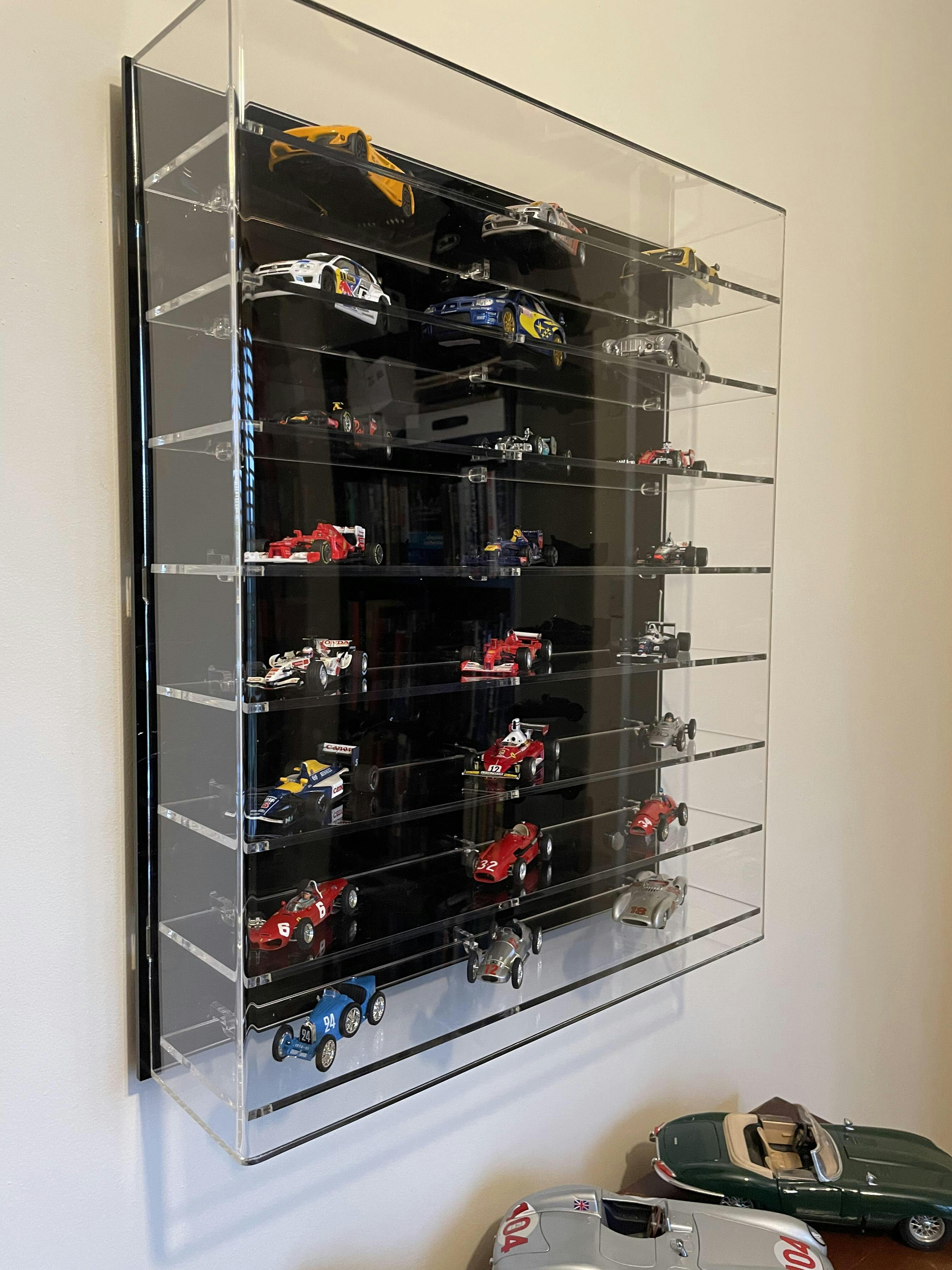 Acryl model wandvitrine voor 1:43 modelauto's met 8 planken - acryl ...