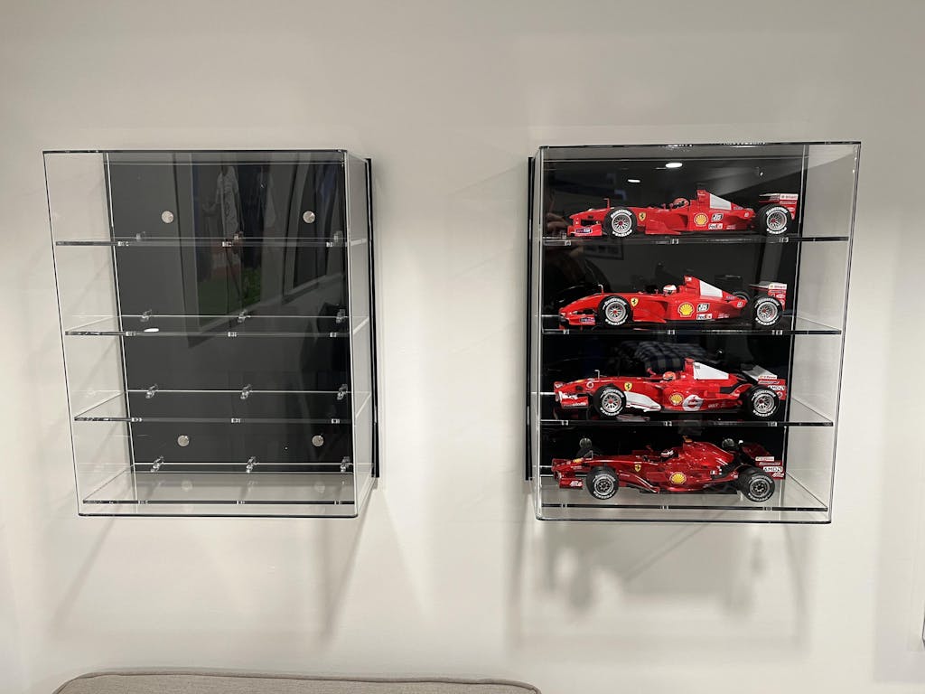 Acrylic Wall Display Case for Four 1:18 Scale Model Formula One Cars ...
