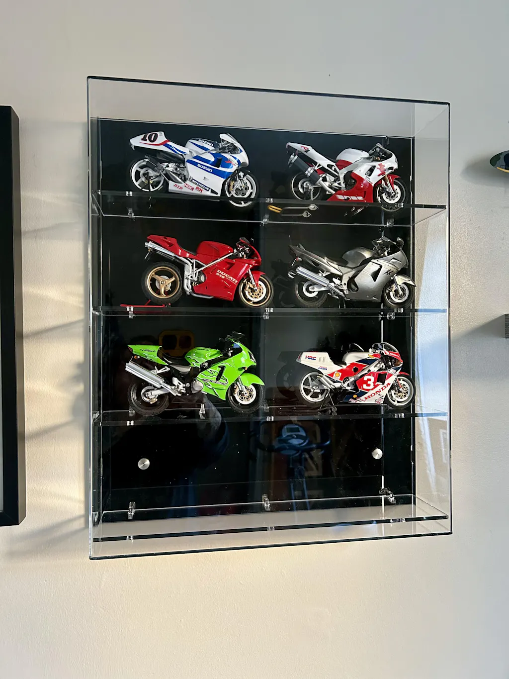 1:12 Scale Model Motorbikes Wall Display Case with UV Protection ...