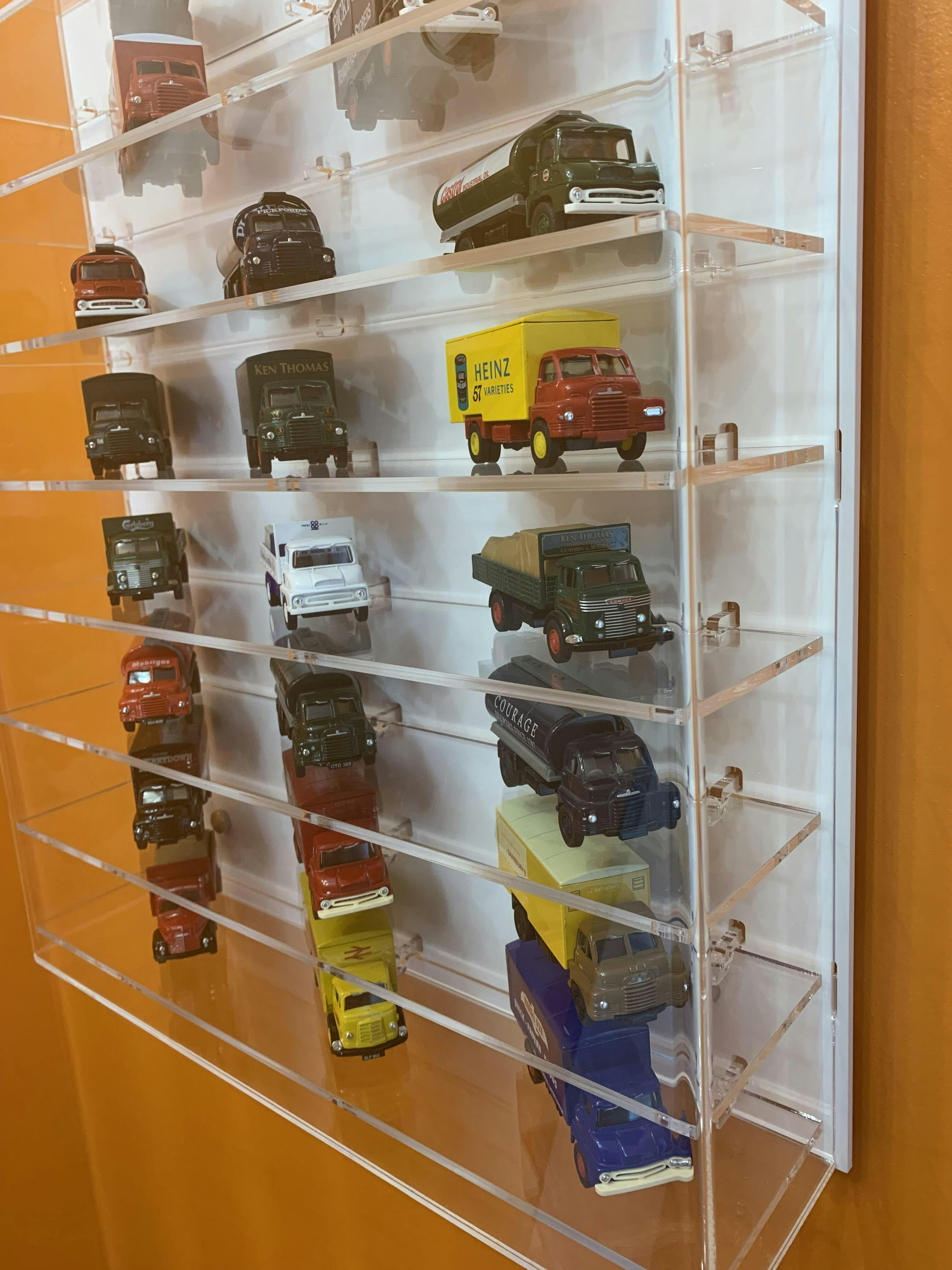 Acrylic Model Wall Display Case for 1:43 Model Cars with 8 Shelves ...