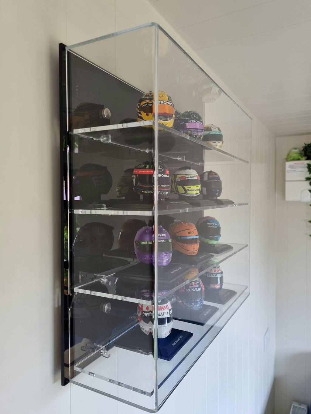 Acrylic Wall Display Case (Choice of Number of Shelves and Back Colour ...