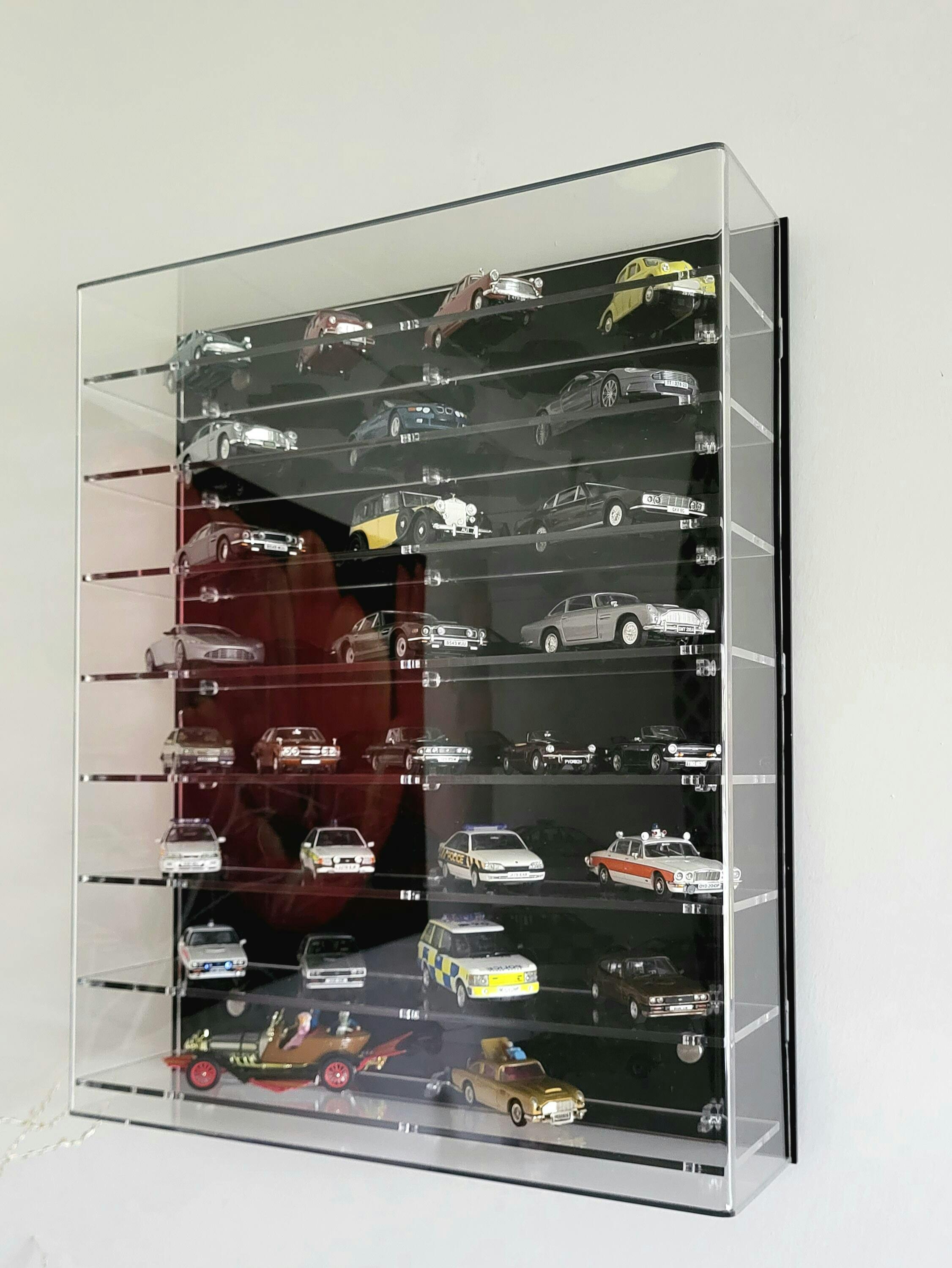 Acrylic Model Wall Display Case for 1:43 Model Cars with 8 Shelves ...