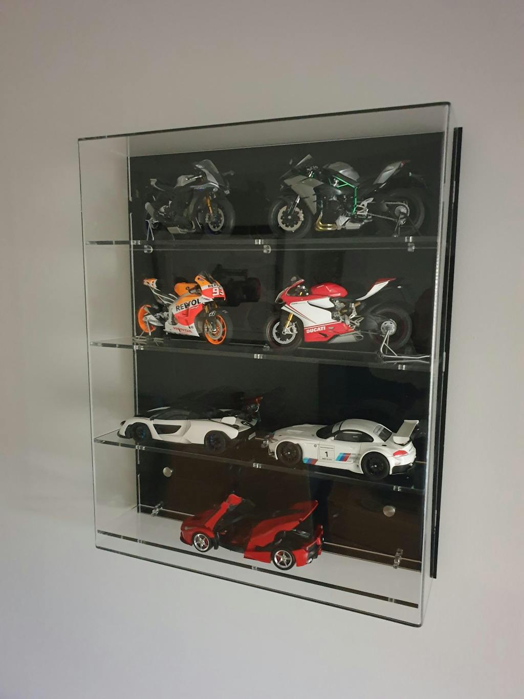1:12 Scale Model Motorbikes Wall Display Case with UV Protection ...