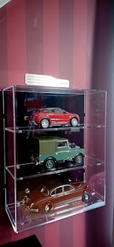 Acrylic Wall Display Case (Choice of Number of Shelves and Back Colour ...