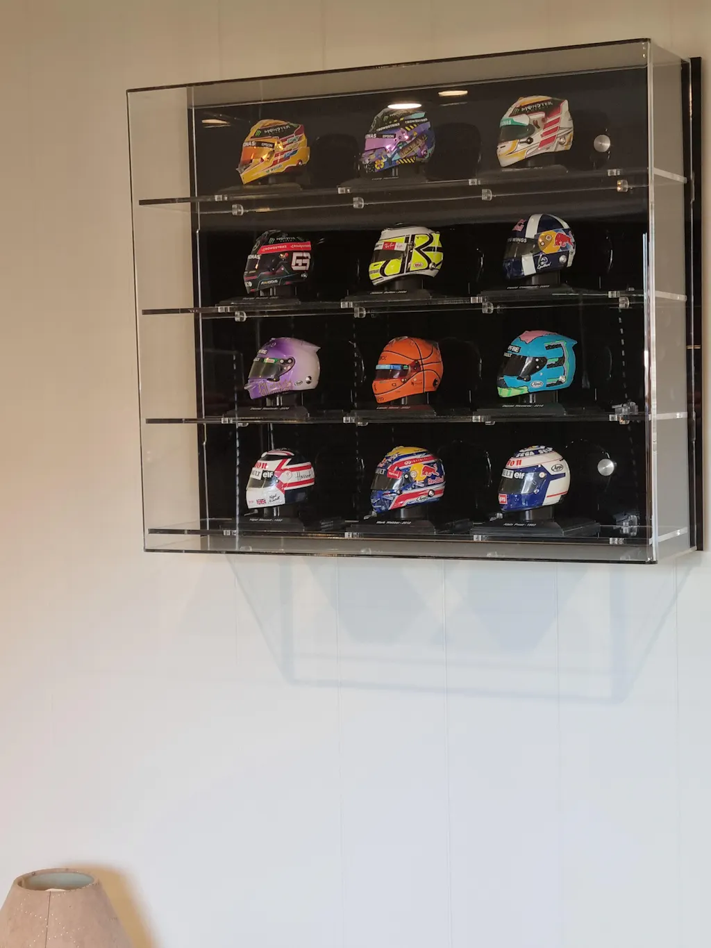 Acrylic Wall Display Case (Choice of Number of Shelves and Back Colour ...