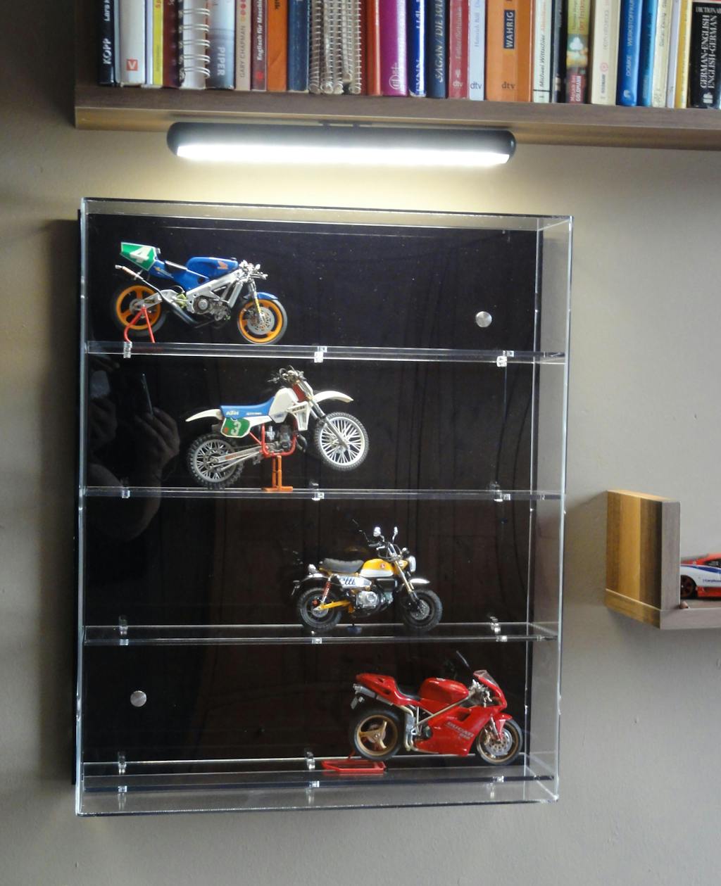 1:12 Scale Model Motorbikes Wall Display Case with UV Protection ...