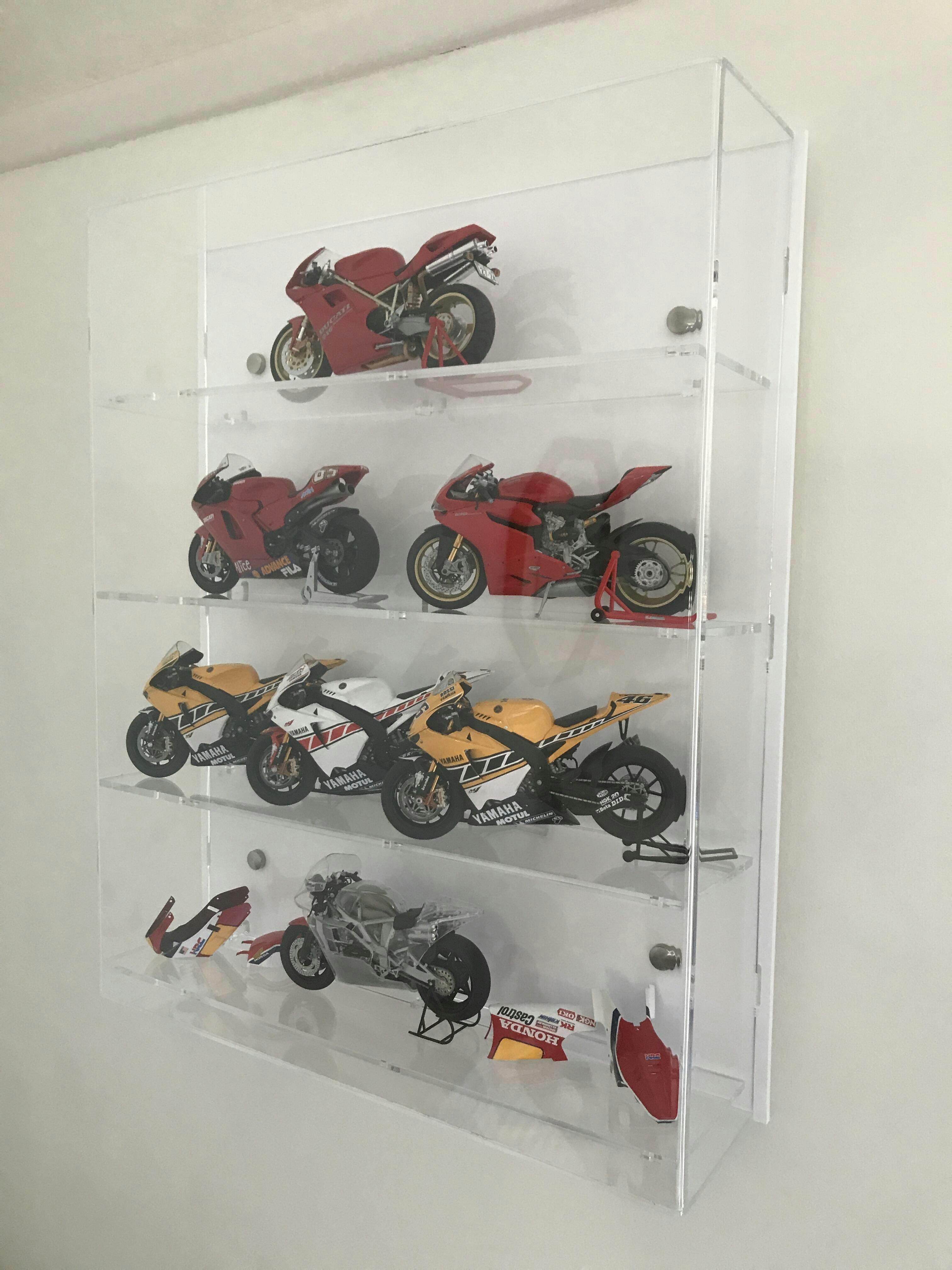 1:12 Scale Model Motorbikes Wall Display Case with UV Protection ...