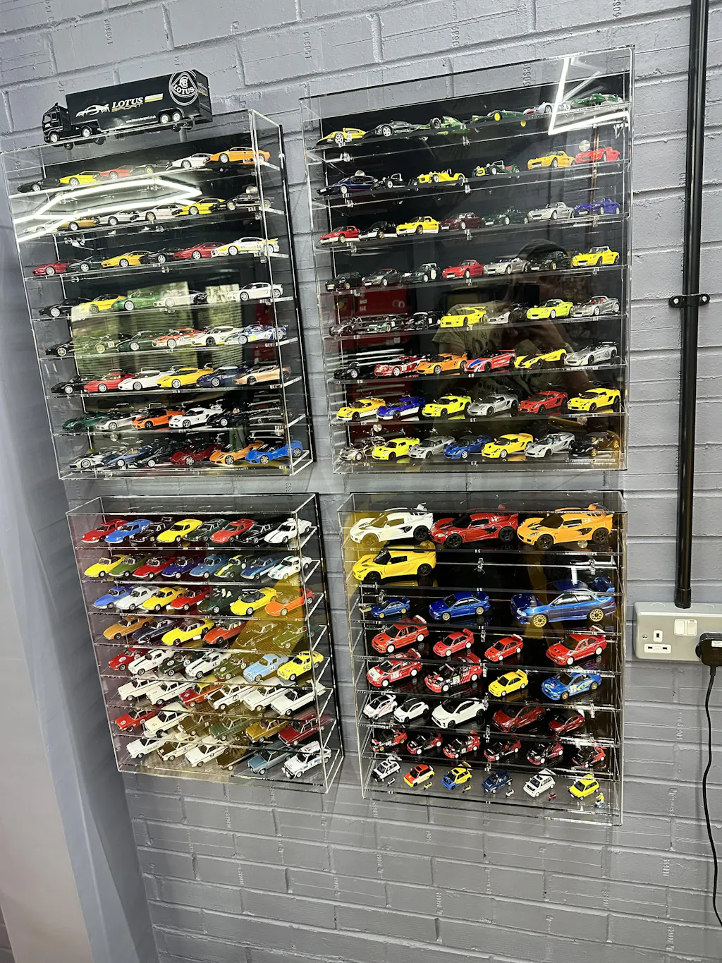 Acrylic Model Wall Display Case for 1:43 Model Cars with 8 Shelves ...