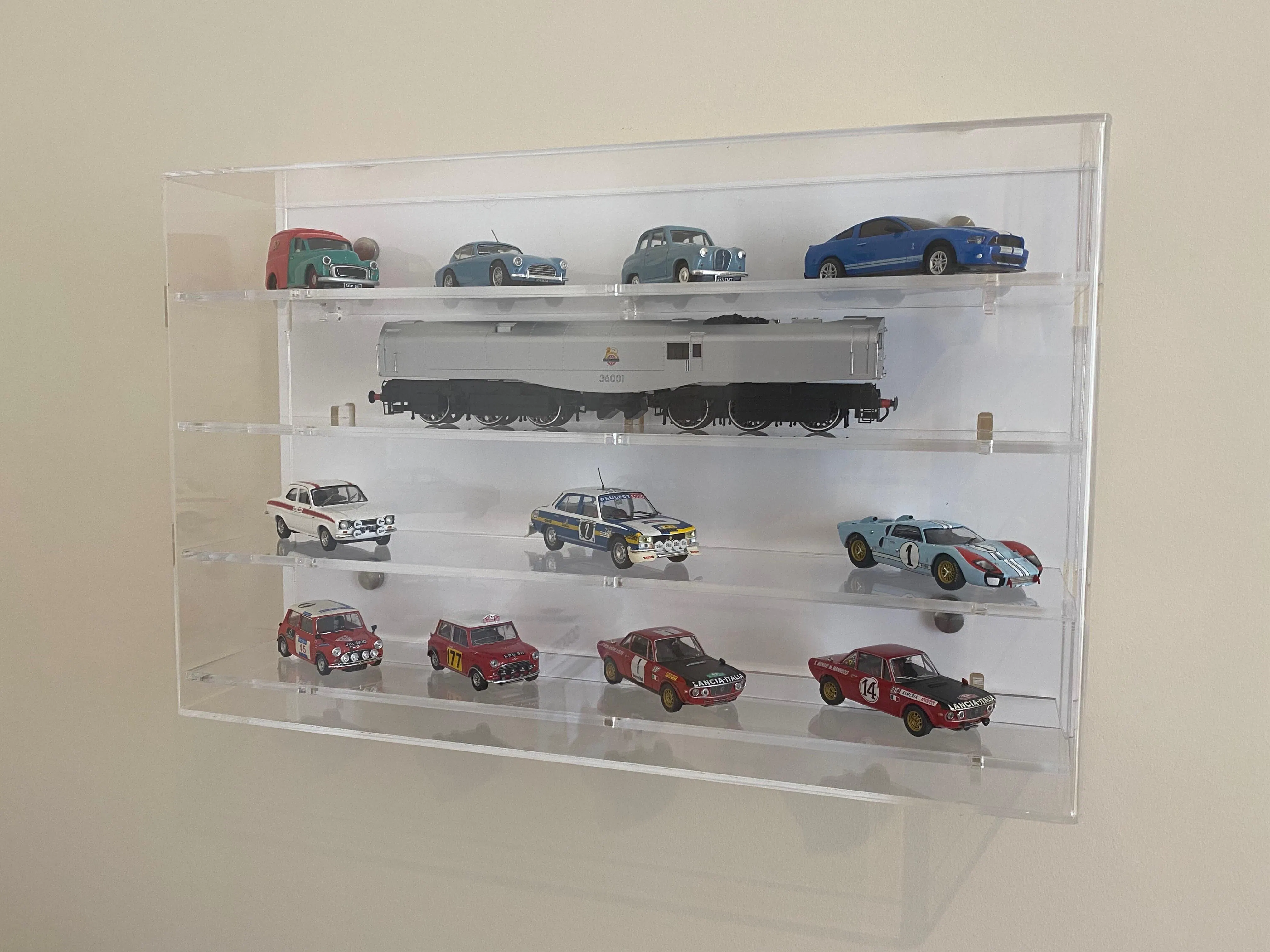 Acrylic Model Wall Display Case for 1:43 Scale Model Cars - 4 Shelves ...