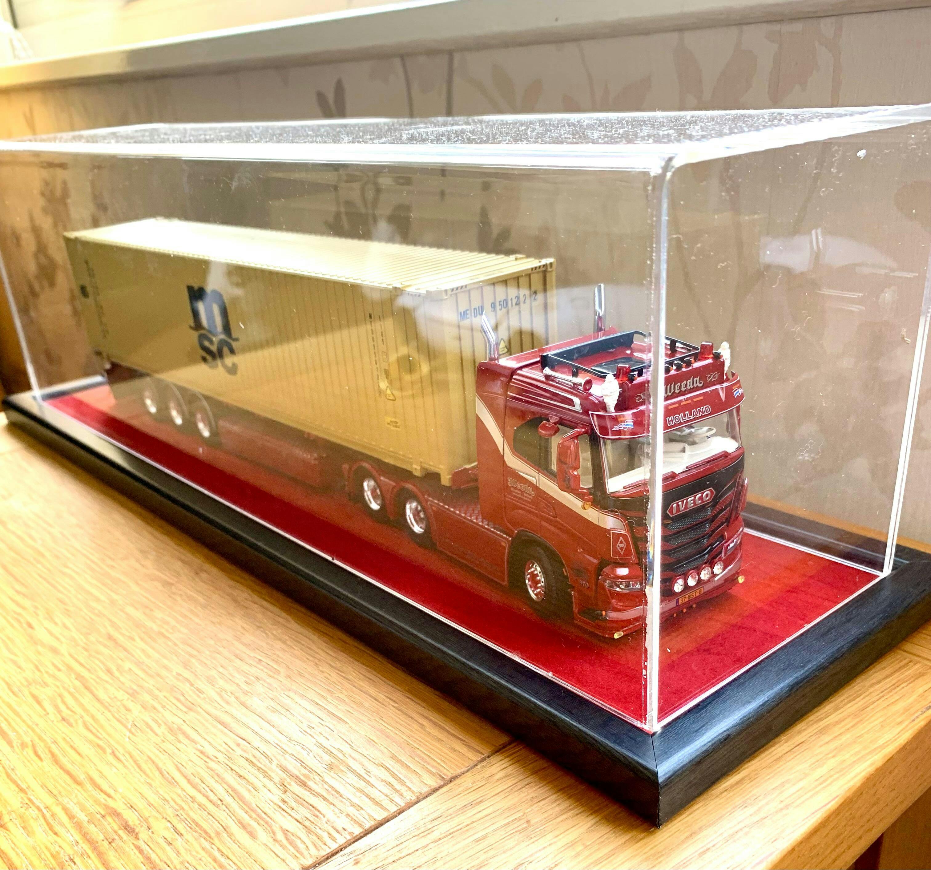 Acrylic 1:50 Scale Diecast Model Truck Display Case with Wooden Base ...