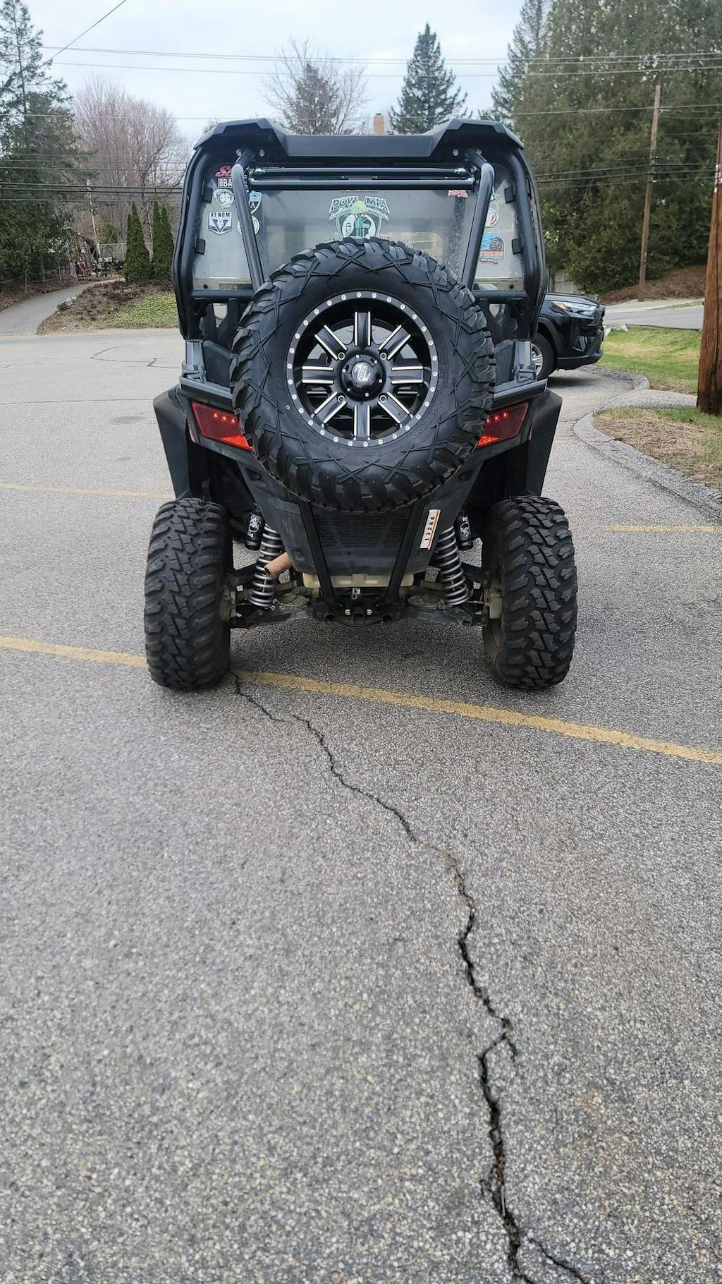 Tusk UTV Rear Bumper, Cargo Rack, Spare Tire Carrier Can-Am Maverick ...