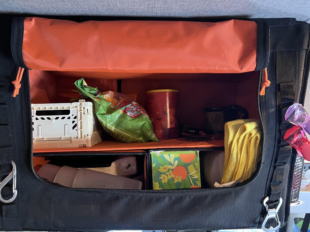 Storage Cubbies for Mule Bags - Camper Van Storage Solutions