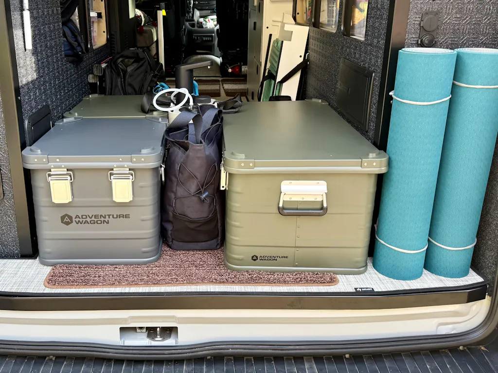 Camper Van Hard Storage - AUX Box Aluminum Slide-Out Cases