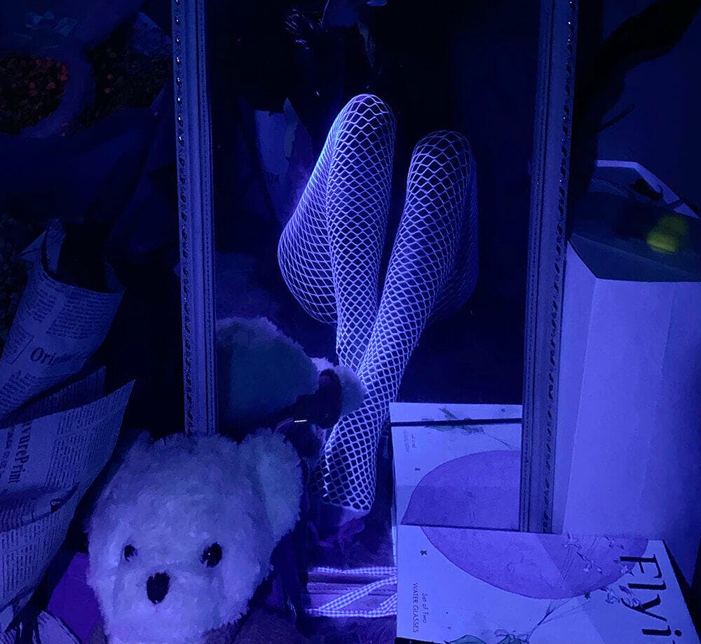 Glow in the Dark Fishnet Stockings | Aesthetic Shop