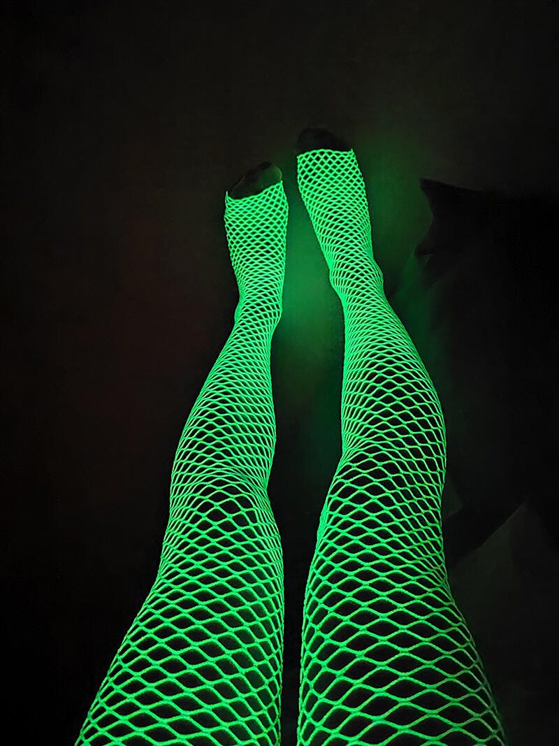 Glow in the Dark Fishnet Stockings | Aesthetic Shop
