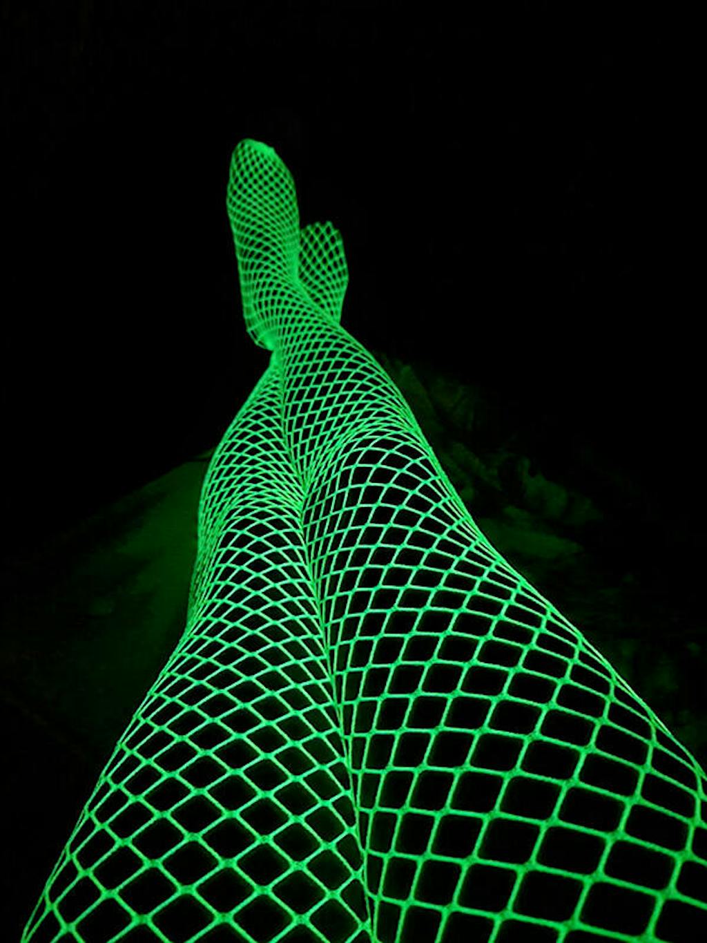 Glow in the Dark Fishnet Stockings - Aesthetic Clothes Shop