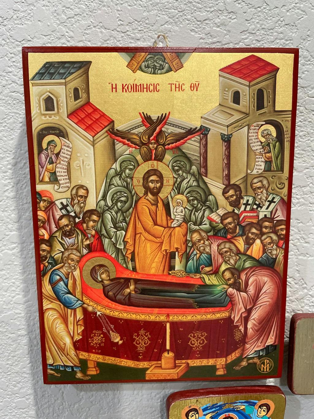 22k Virgin Mary Dormition - Exclusive Mt Athos Gold Leaf Orthodox Icon ...