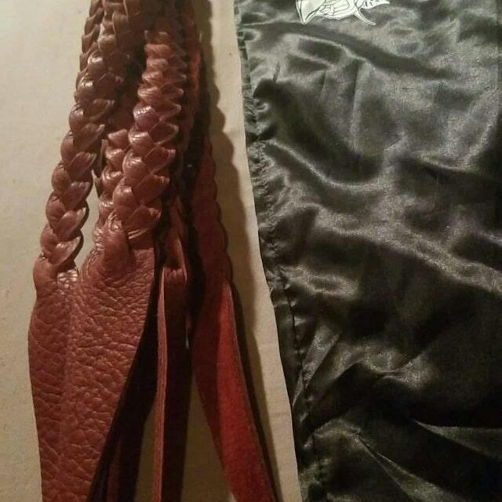 Flat Braided Cat-o-Nine Style Bullhide Leather Flogger - Custom Braide ...