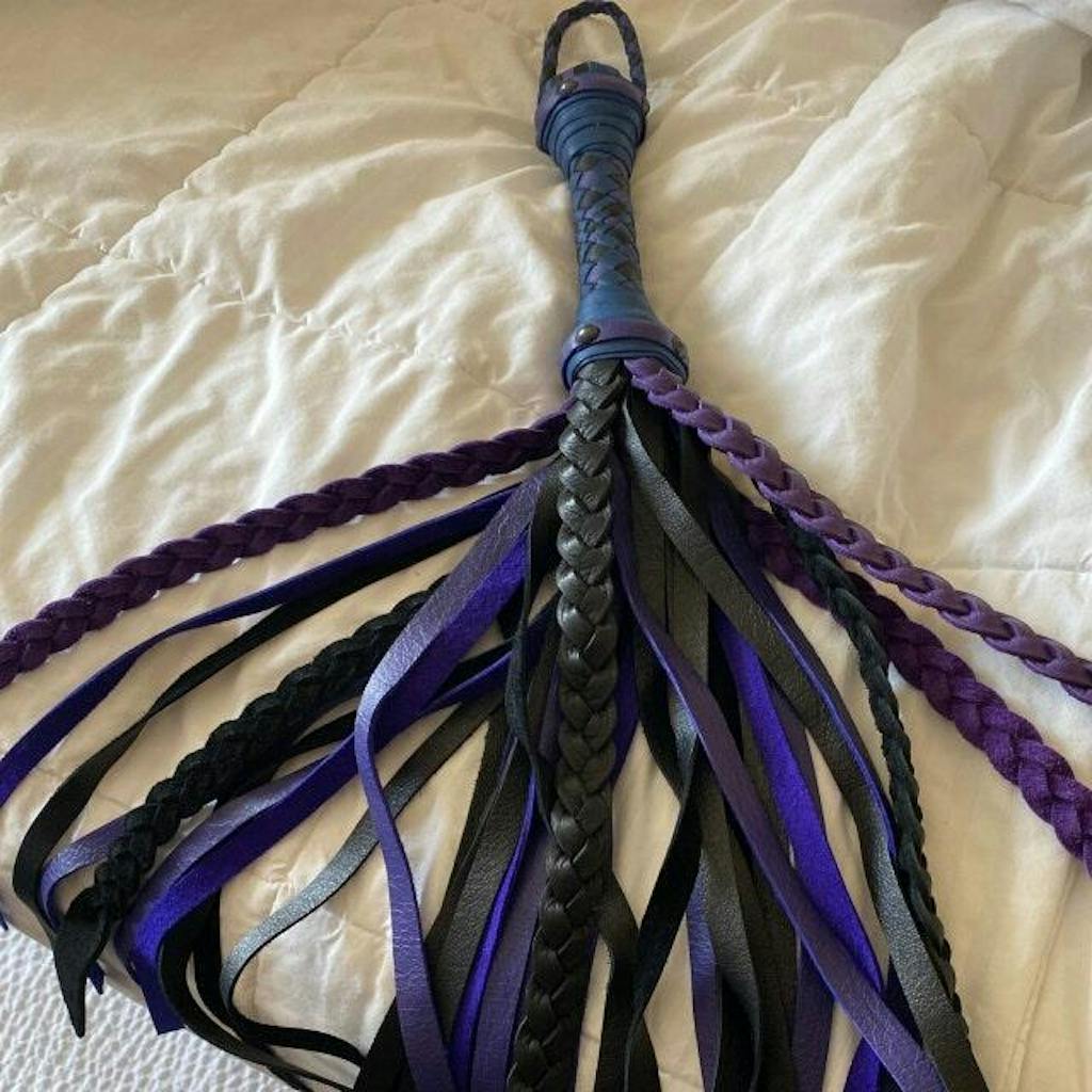 Flat Braided Cat-o-Nine Style Bullhide Leather Flogger - Custom Braide ...