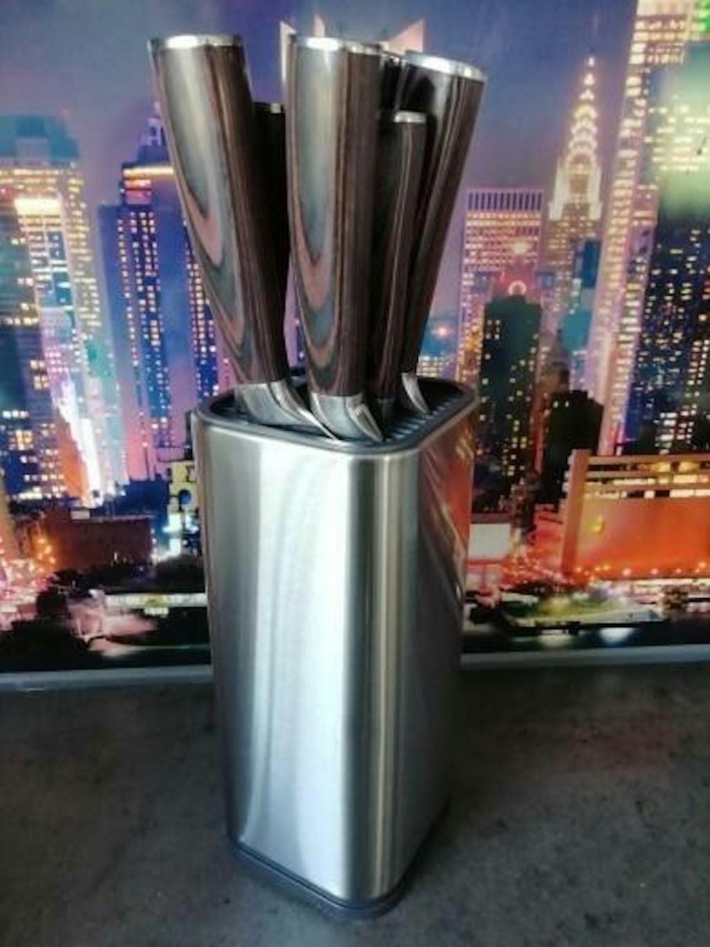 Signature 7-Piece Kitchen Knife Set with Stainless Steel Knife Holder ...