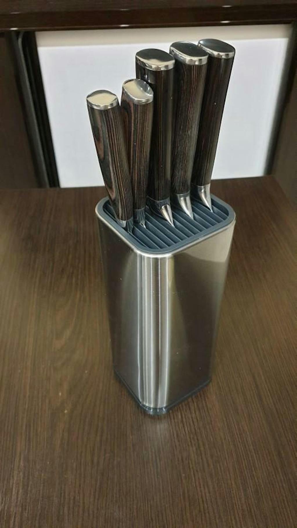 Signature 7-Piece Kitchen Knife Set with Stainless Steel Knife Holder ...