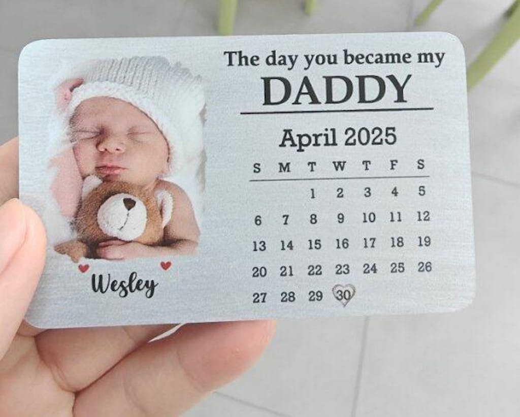 To Daddy Now You Can Carry Me Too, Aluminum Wallet Card, Gift For Expectant Fathers – ALMAGEMS