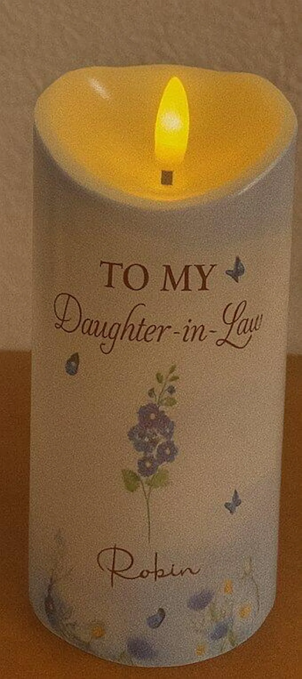 To My Daughter, Flowers And Butterflies Personalized Candle, Gift For ...