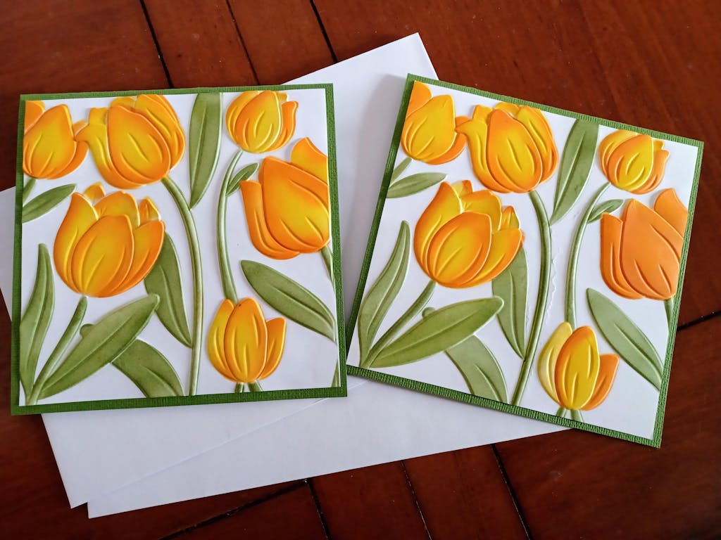Altenew Tulip Simple Stencil & Embossing Folder Bundle (Tulip Simple ...