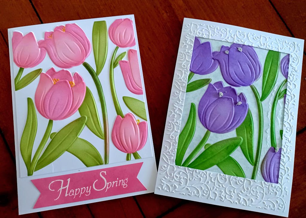 Altenew Tulip Simple Stencil & Embossing Folder Bundle (Tulip Simple ...