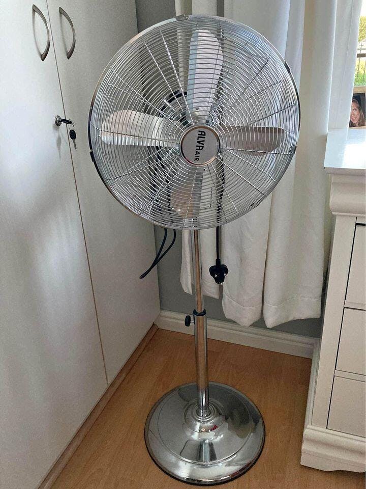 ALVA AIR - 40CM CHROME TELESCOPIC PEDESTAL FAN 1.2m TALL (SILVER ...