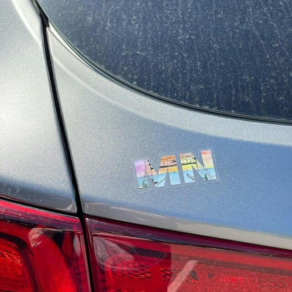 Duluth Lift Bridge - Minnesota Outline - Vinyl Decal Sticker ...