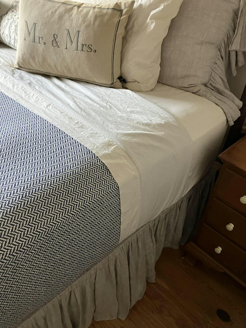 Folded Blanket | Herringbone Weave Cotton | Made in USA - American ...