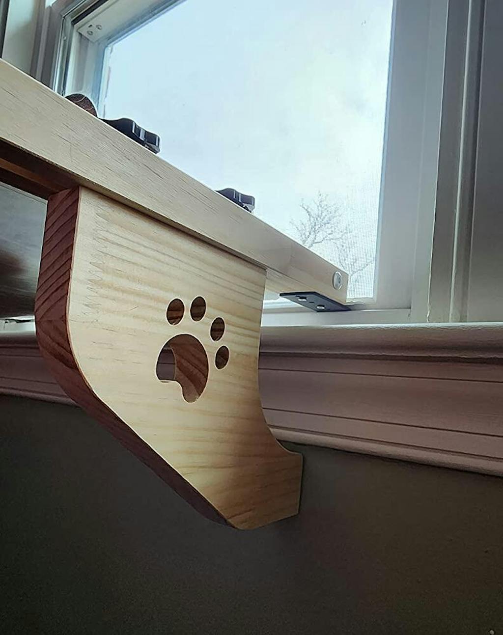 Wood Cat Window Sill Perch – Amosijoy